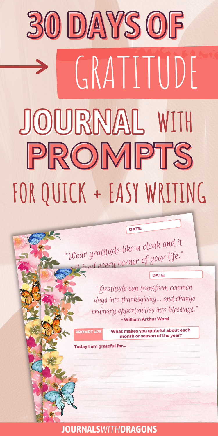 30 Day Daily Gratitude Journal Printable (A4 A5 US Letter Sizes ...