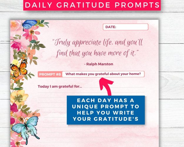30 Day Daily Gratitude Journal Printable (A4 A5 US Letter Sizes ...