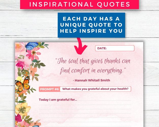 30 Day Daily Gratitude Journal Printable (A4 A5 US Letter Sizes ...