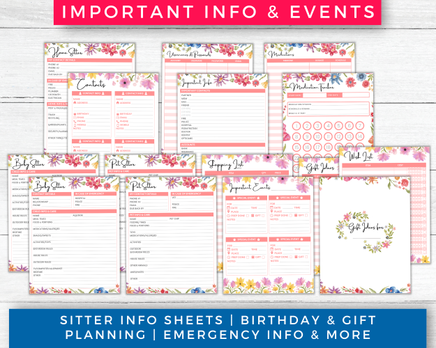 Life Planner & Home Management Binder Printable Kit
