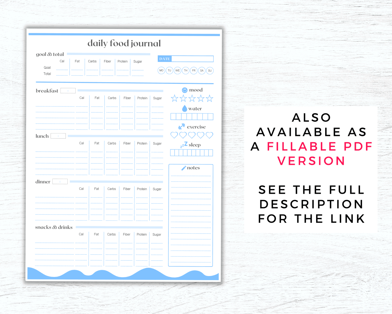 Food Diary Template